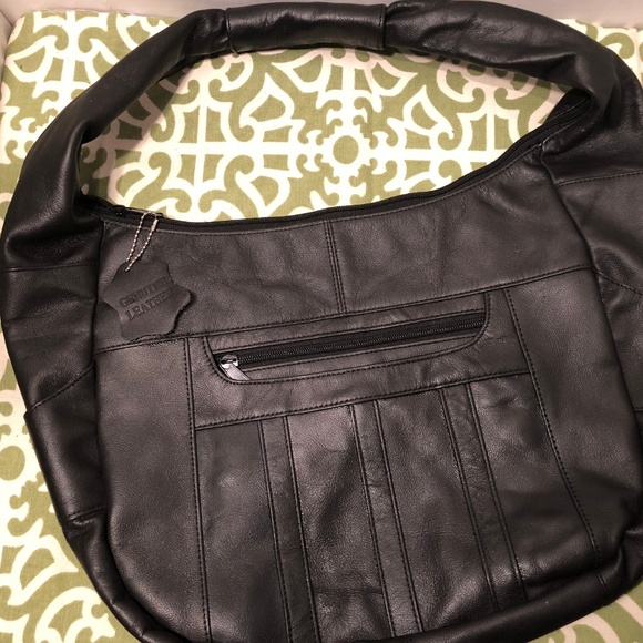 Bags | Black Leather Hobo Bag | Poshmark